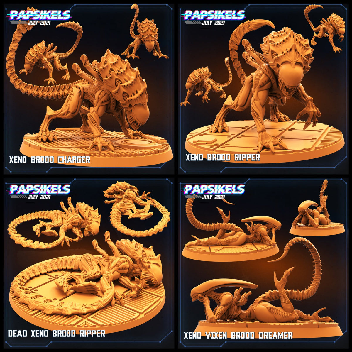 Alien Miniatures | Aliens Vs Humans III | Sci-Fi Miniature | Papsikels ...