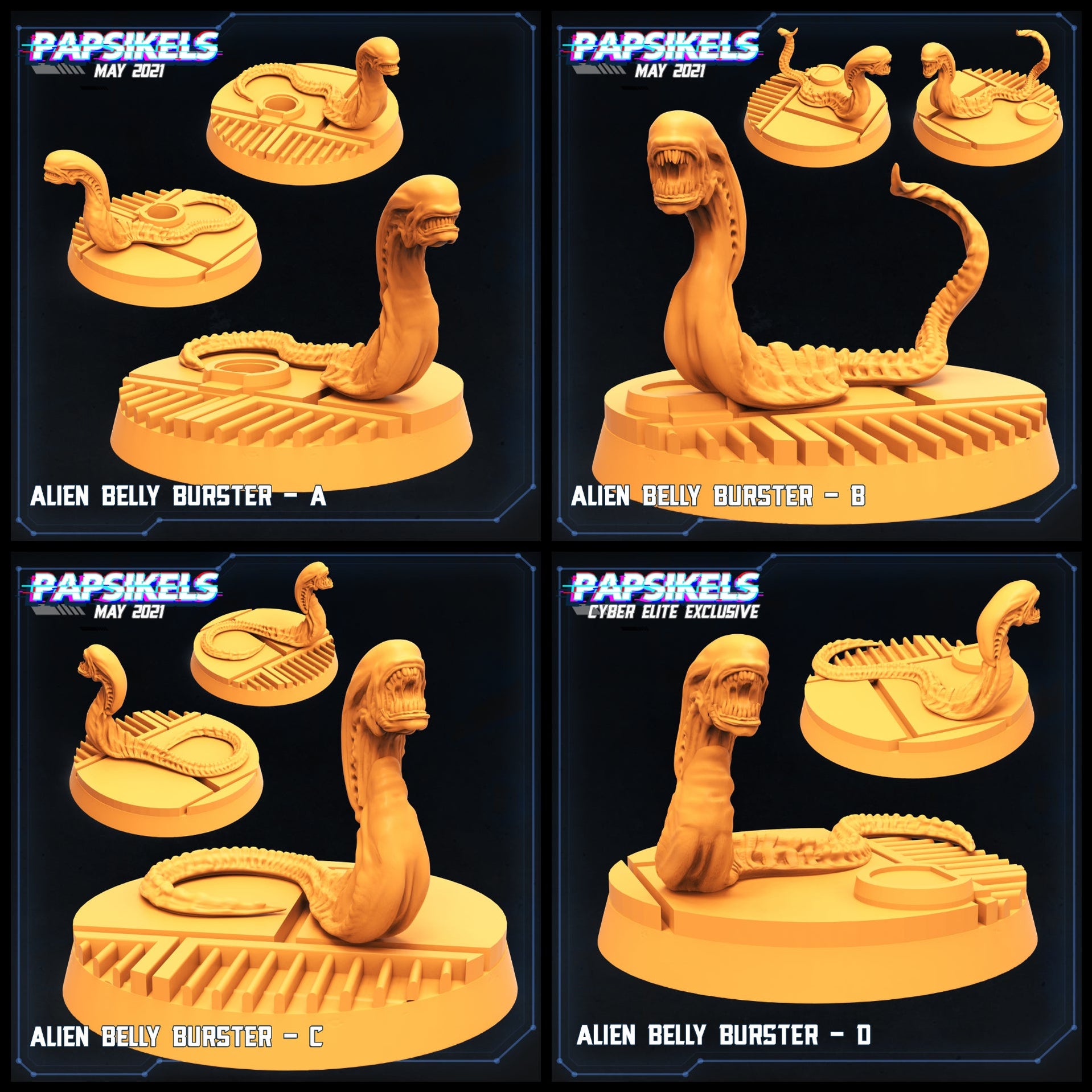 Chest Burster Miniatures | Aliens Vs Humans | Sci-Fi Miniature | Papsi ...