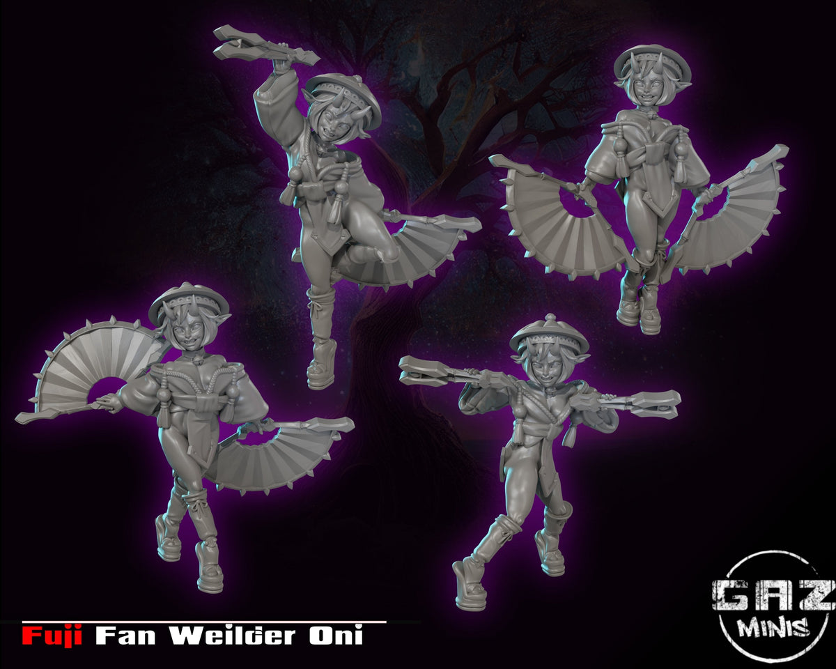 Fuji Fan Weilder (Pose Pack) | Oni Assault Miniatures | Fantasy Miniat ...