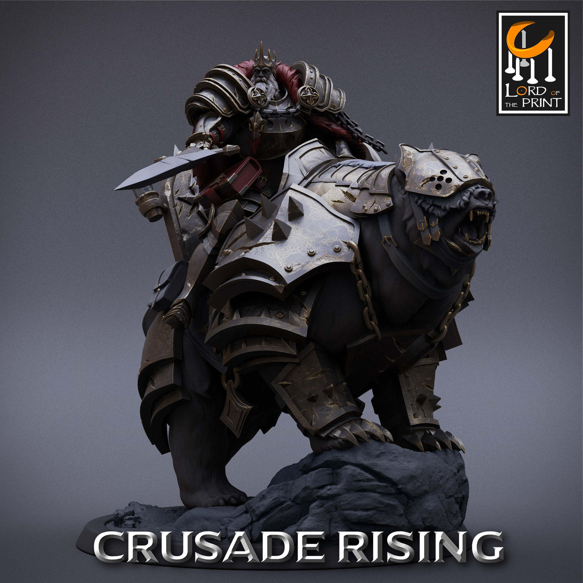 Templar Priest Bear Rider B | Crusade Rising | Fantasy Miniature | Res ...