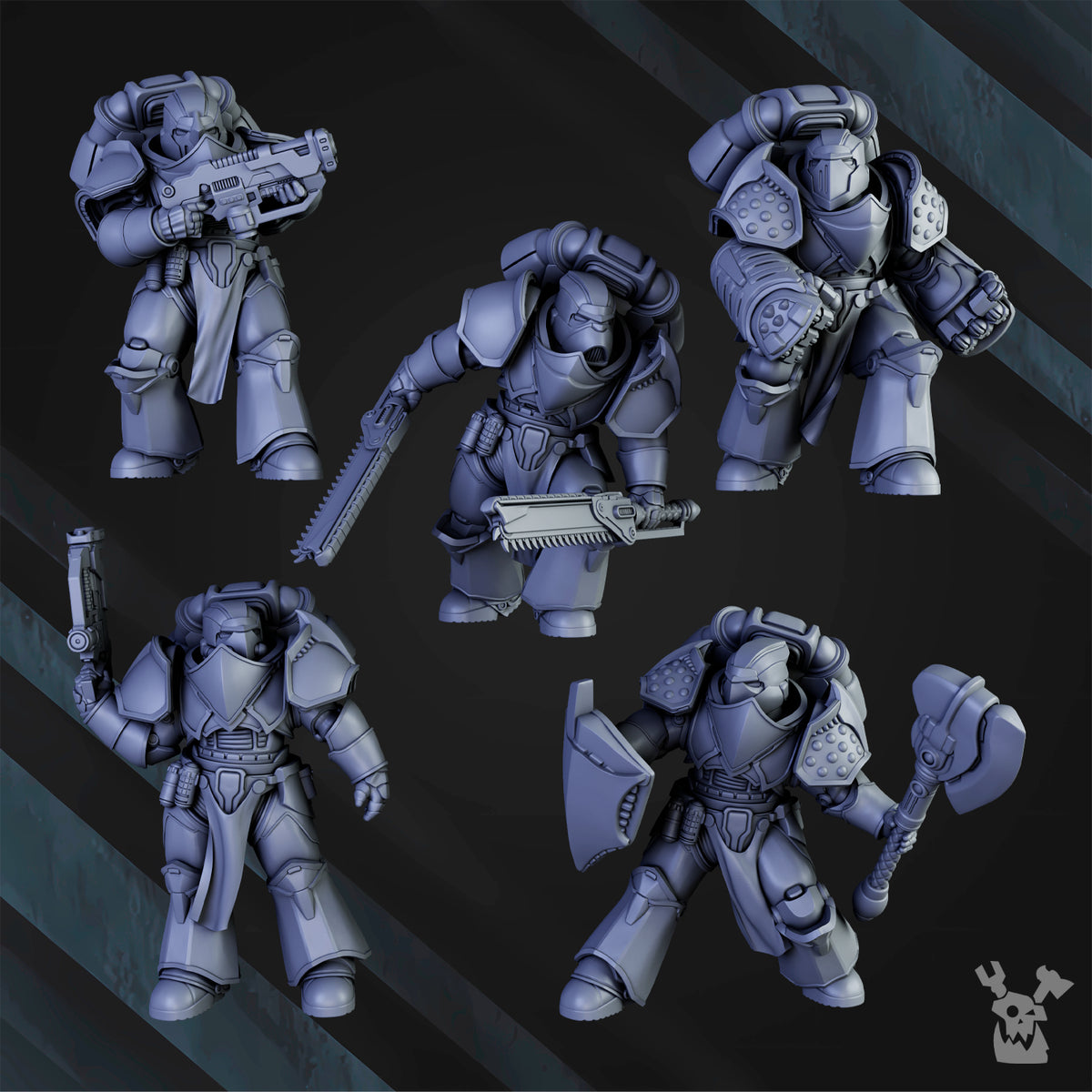 Jump Knights of the Sky Gates Squad B Miniatures | Battle Brothers | D ...