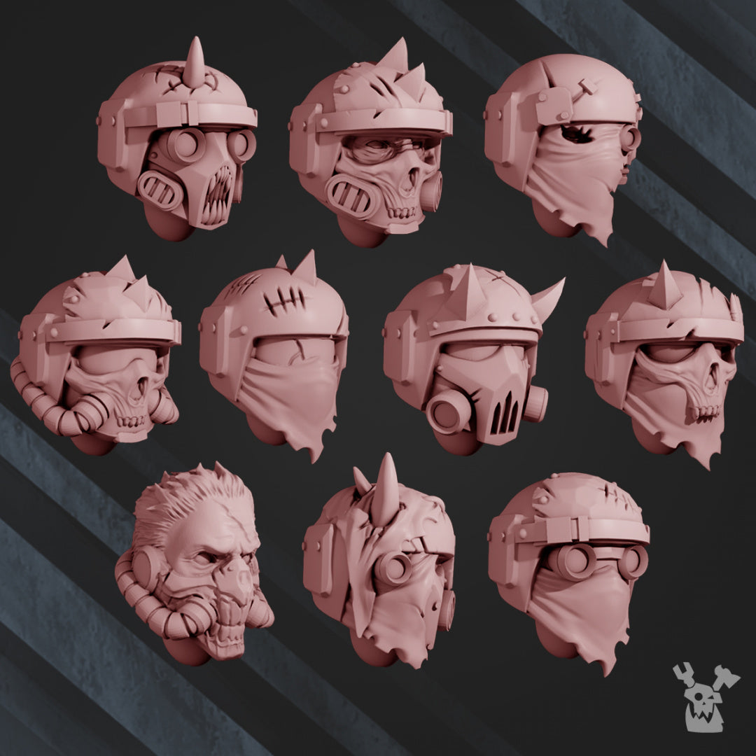 10x Blood Renegade Heads | DakkaDakka | Sci-Fi Grimdark Custom Bitz Wa ...