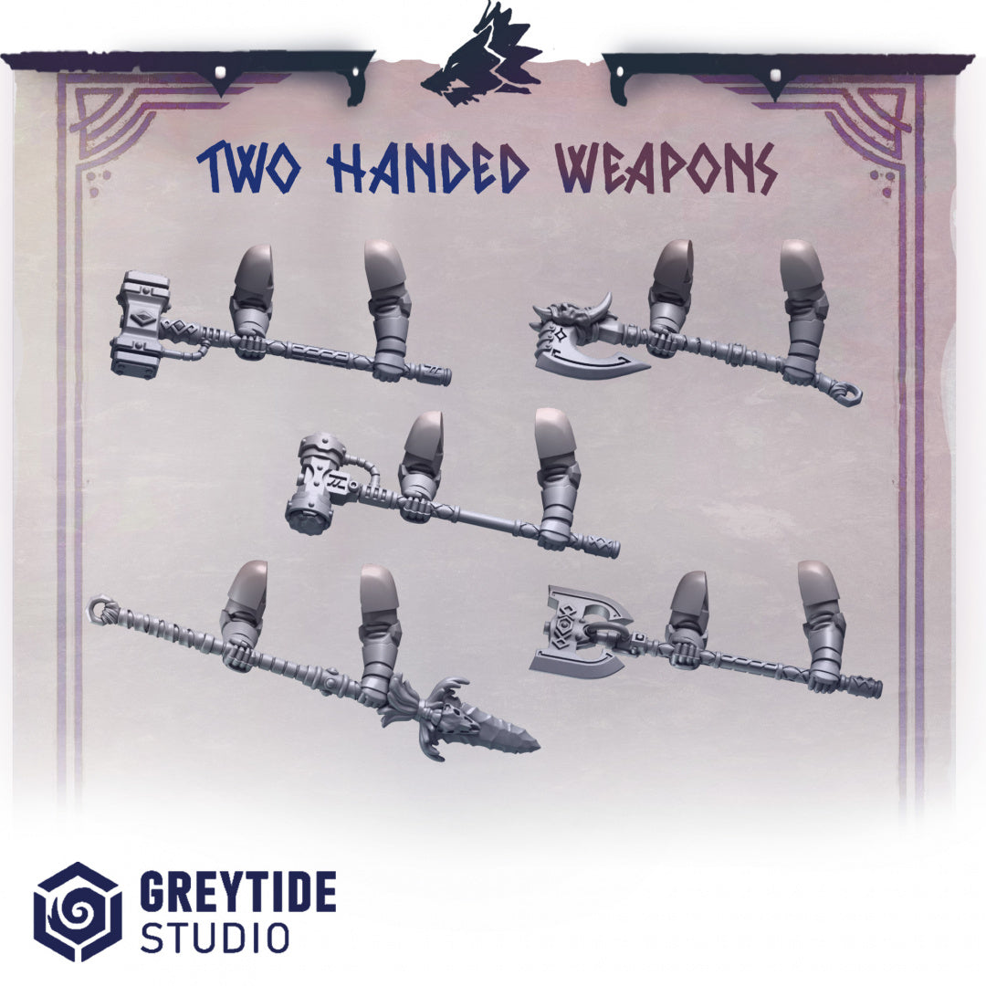 Two Hand Weapons | Primal Hounds | Conversion Bits For 28mm 32mm Sci-f ...